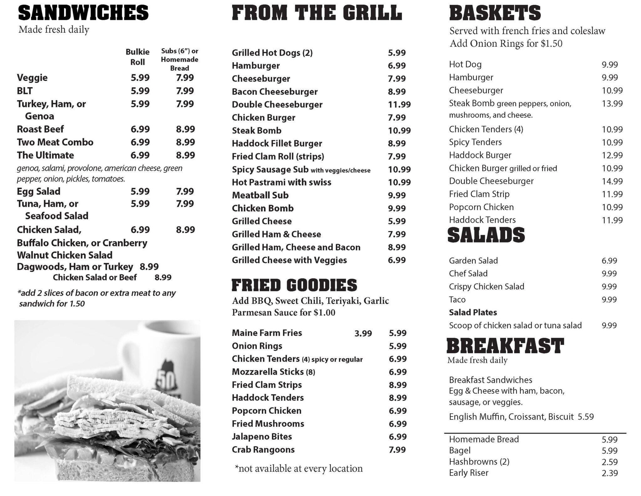 Menu Items - Dysart's Travel Stops